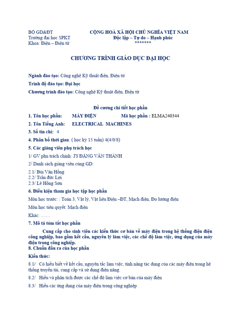 De Cuong May Dien | PDF