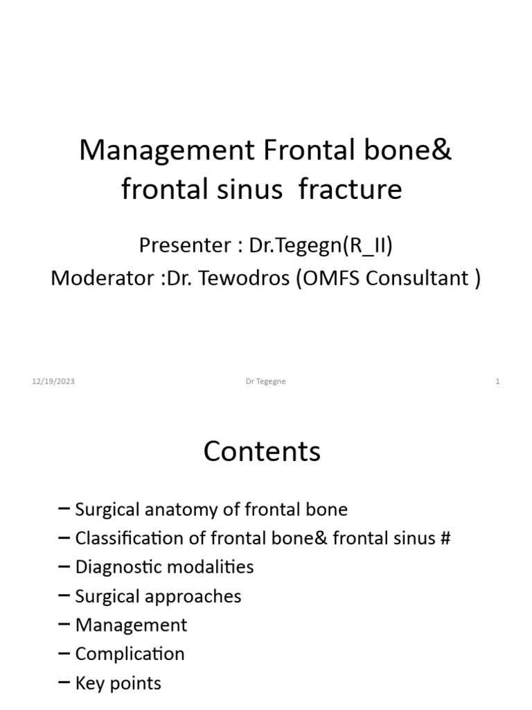 Frontal Bone& Frontal Sinus Fracture | PDF | Skeletal System | Human ...