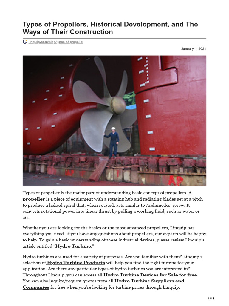 Types of Propellers | Download Free PDF | Propeller | Civil Engineering
