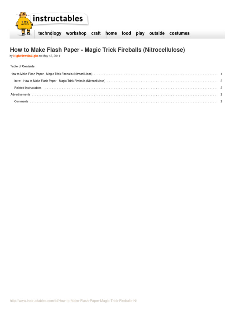 DIY Nitrocellulose Flash Paper Guide | PDF | Sulfuric Acid | Nitrate