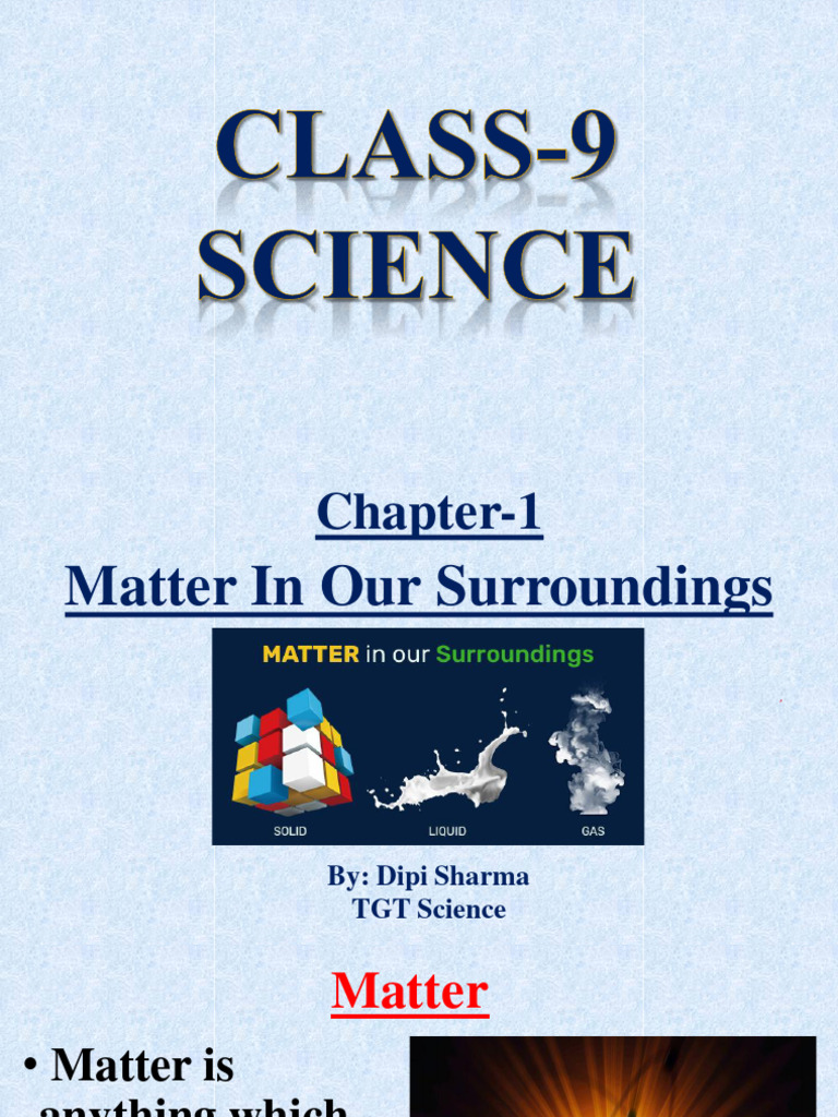 Ch-1 Matter in Our Surroundings | PDF | Gases | Evaporation