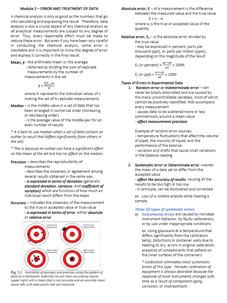 Understanding Errors in Analytical Chemistry | PDF | Coefficient Of ...