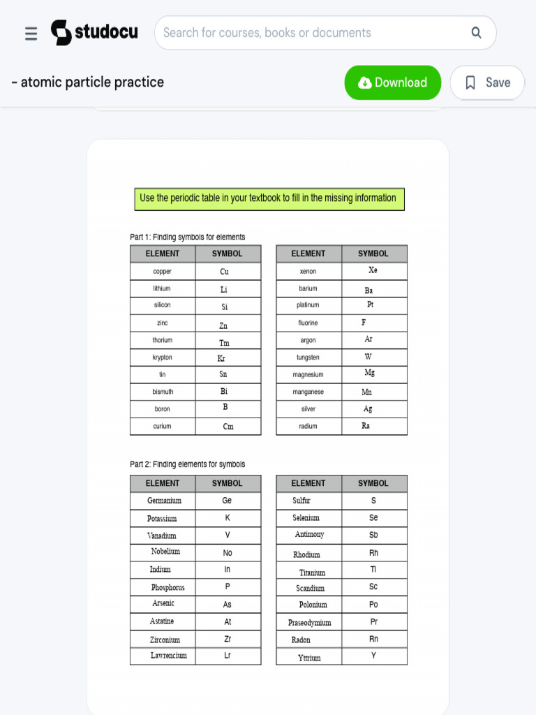 Atomic Particle Practice - Subatomic Particles Worksheet (Fill in The ...
