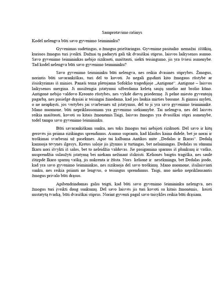 Kodel Nelengva Buti Savo Gyvenimo Seimininku | PDF