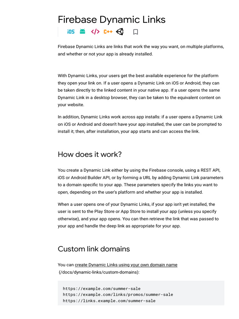 Firebase Dynamic Links - Google (202109) | PDF | Mobile App | Android (Operating System)