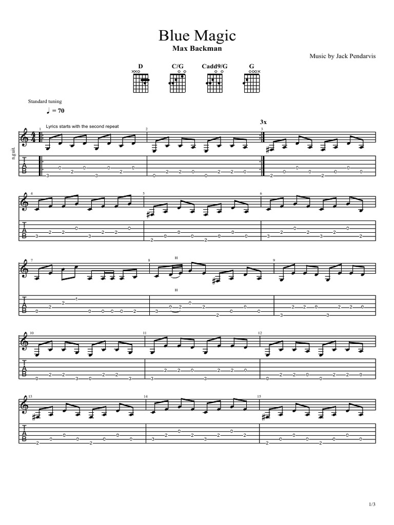 Blue Magic Song Lyrics and Chords | PDF