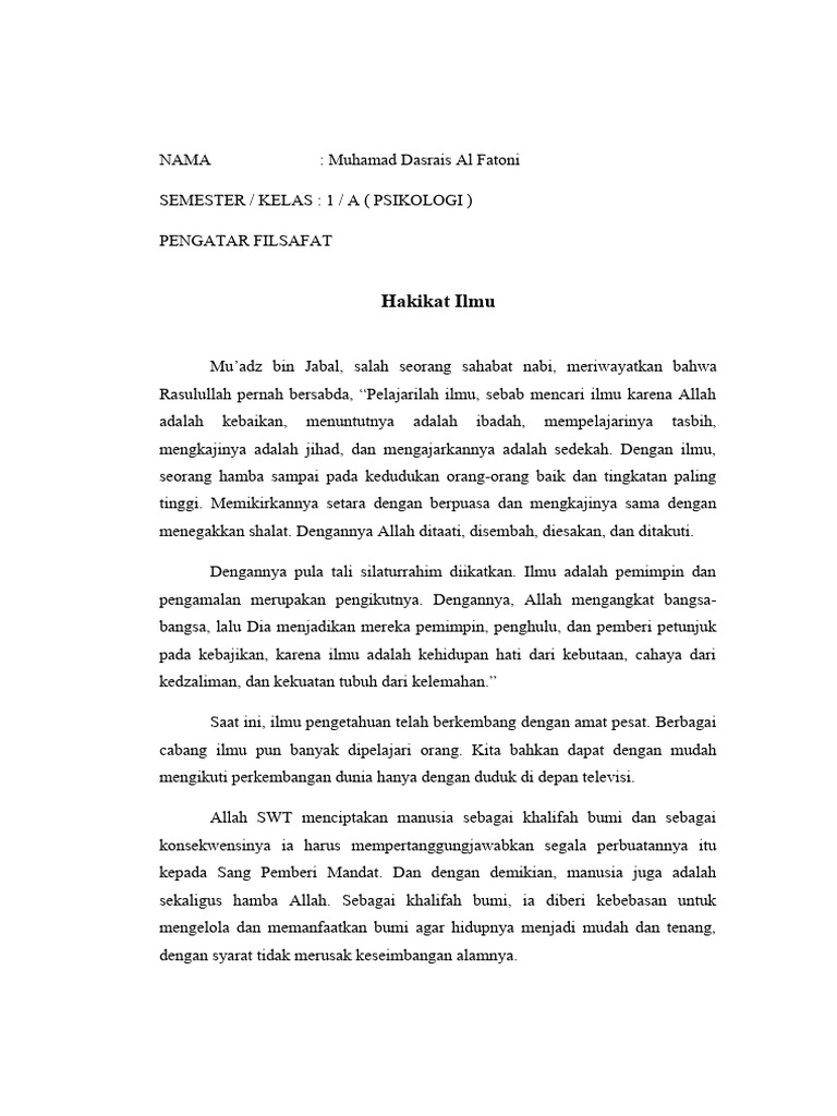 Hakikat Ilmu | PDF