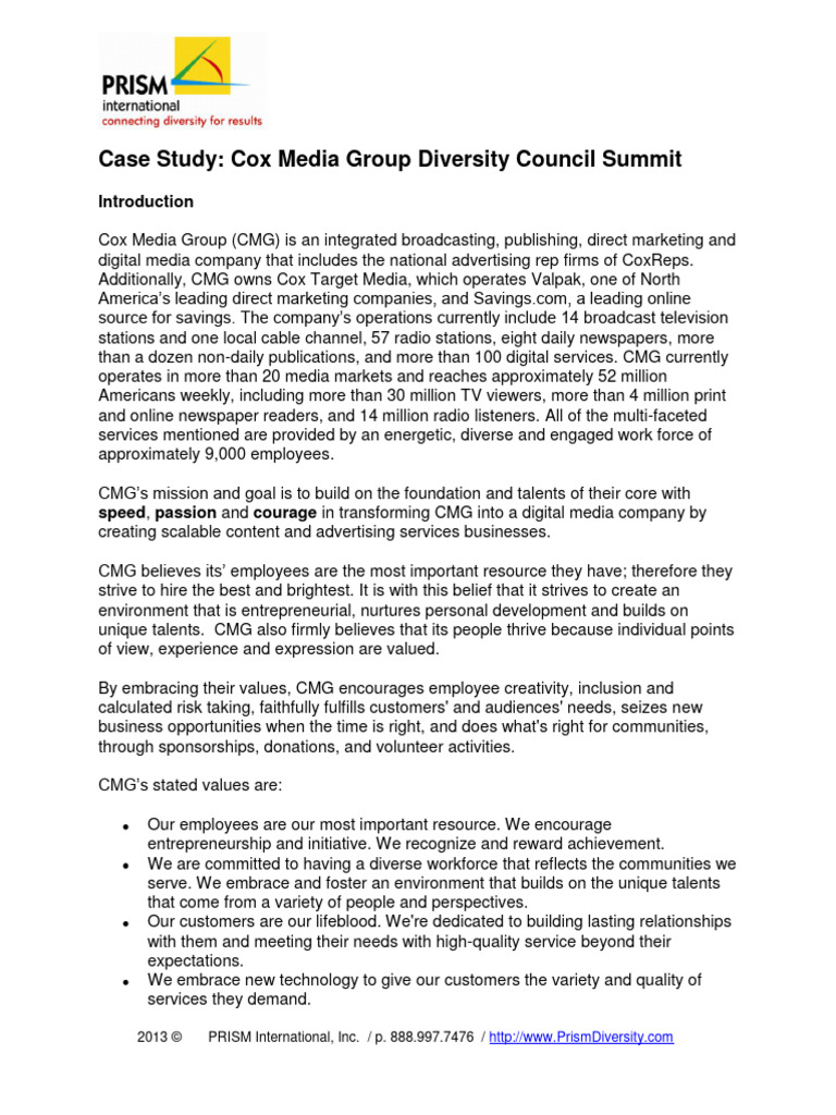 Diversity case study | PDF | Diversity (Business) | Strategic Management