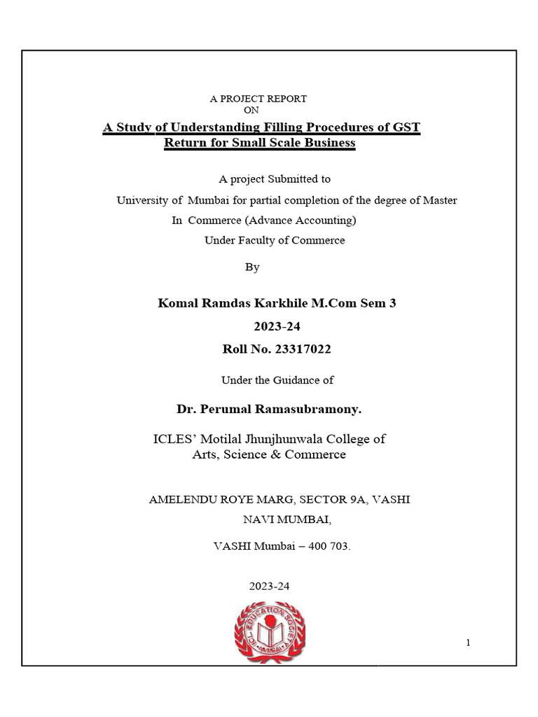 Komal Karkhile Project Sem 3 | PDF | Value Added Tax | Taxes