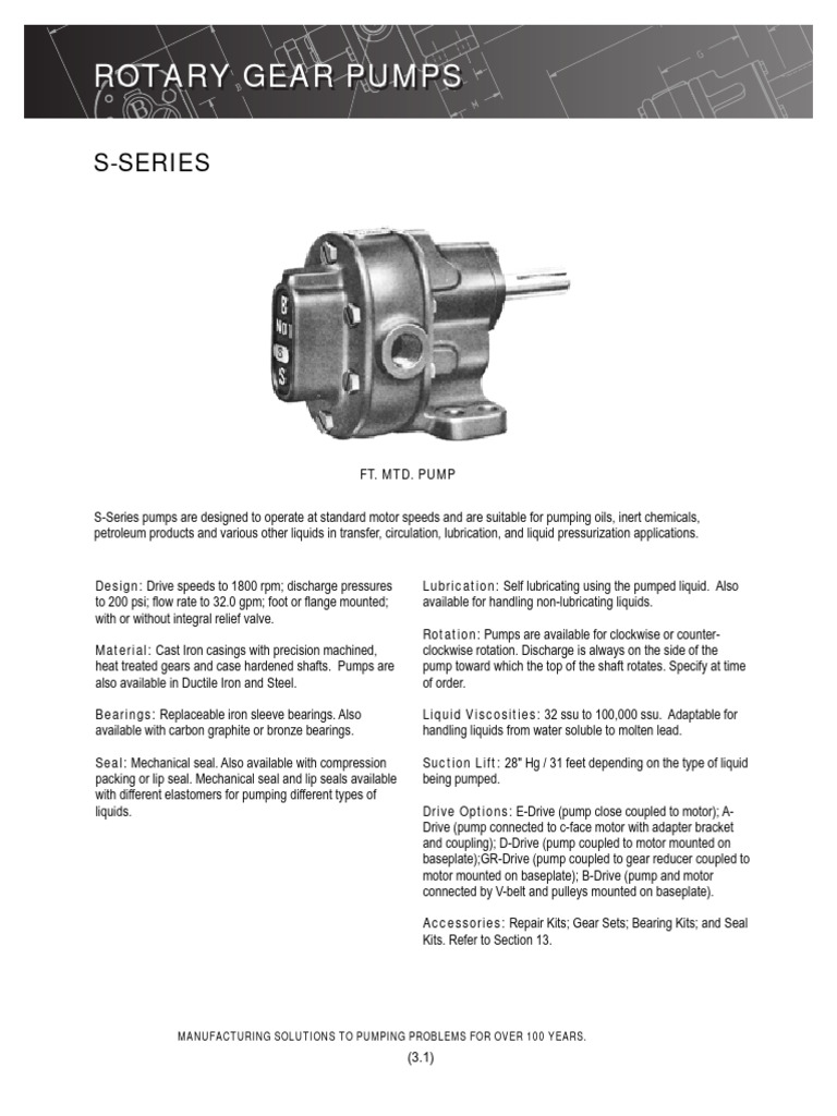 S Series Pump | Download Free PDF | Pump | Bearing (Mechanical)