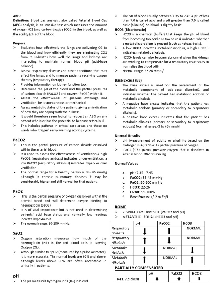 Paco2: Abg: Definition: Blood Gas Analysis, Also Called Arterial Blood ...