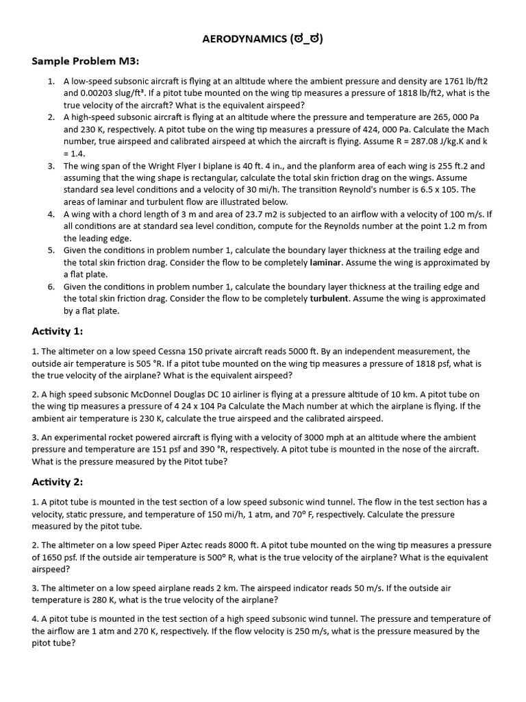Aerody Practice Prob | PDF | Airspeed | Aerodynamics