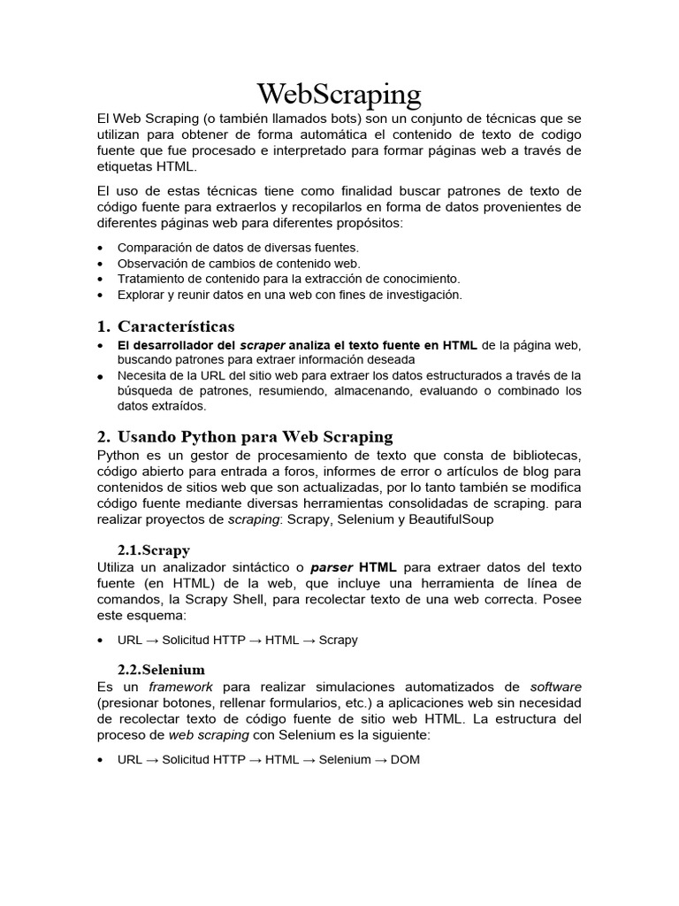 Introduccion A WebScraping | PDF | HTML | Red mundial Introduccion A WebScraping | PDF | HTML | Red mundial