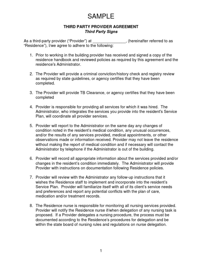 Third Party Agreement - Third Party Signs | PDF | Health Insurance ...