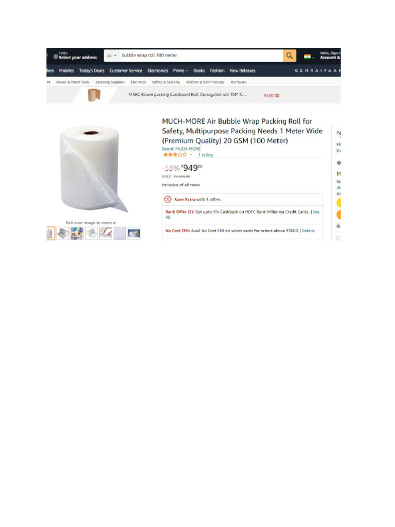 Bubble Wrap Purchase | PDF