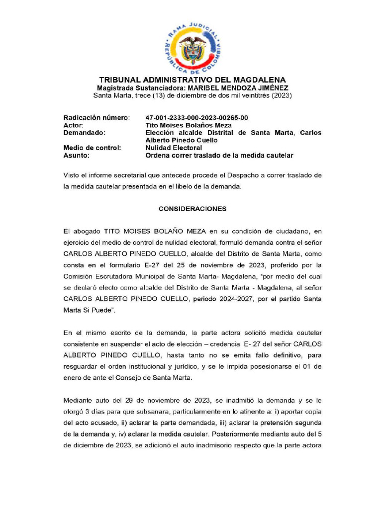 Tumban Elección de Pinedo Tribunal | PDF