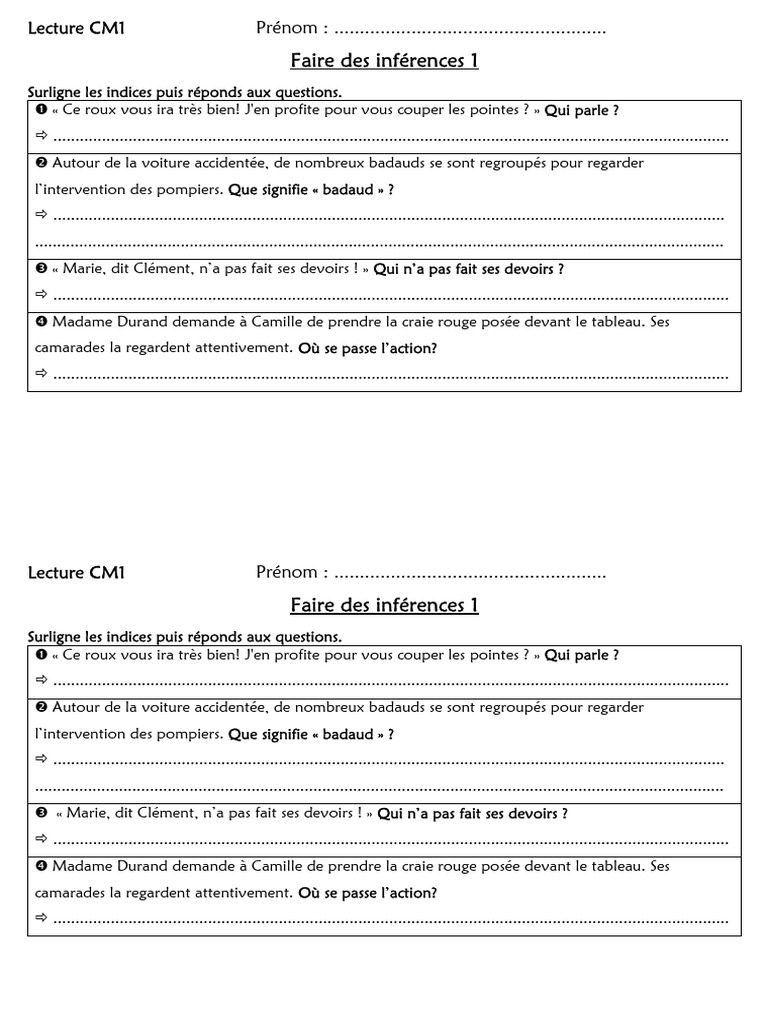 Faire Des Inferences Exercices | PDF