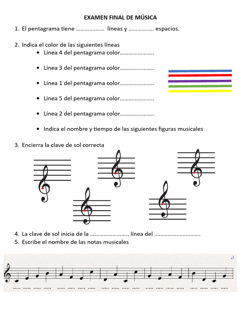 EXAMEN DE MÚSICA SJLB | PDF
