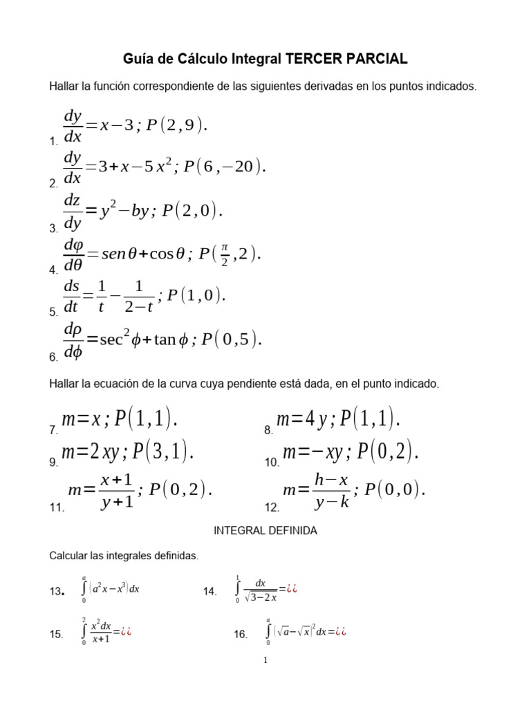 Guía de Calc. Integ 3er. Parcial.2019 | PDF