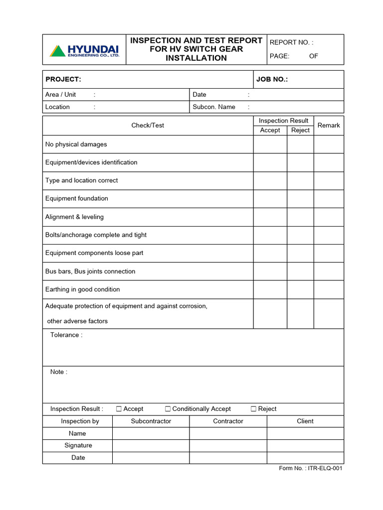 ITR ELQ (Equipment) | PDF | Equipment | Electric Power