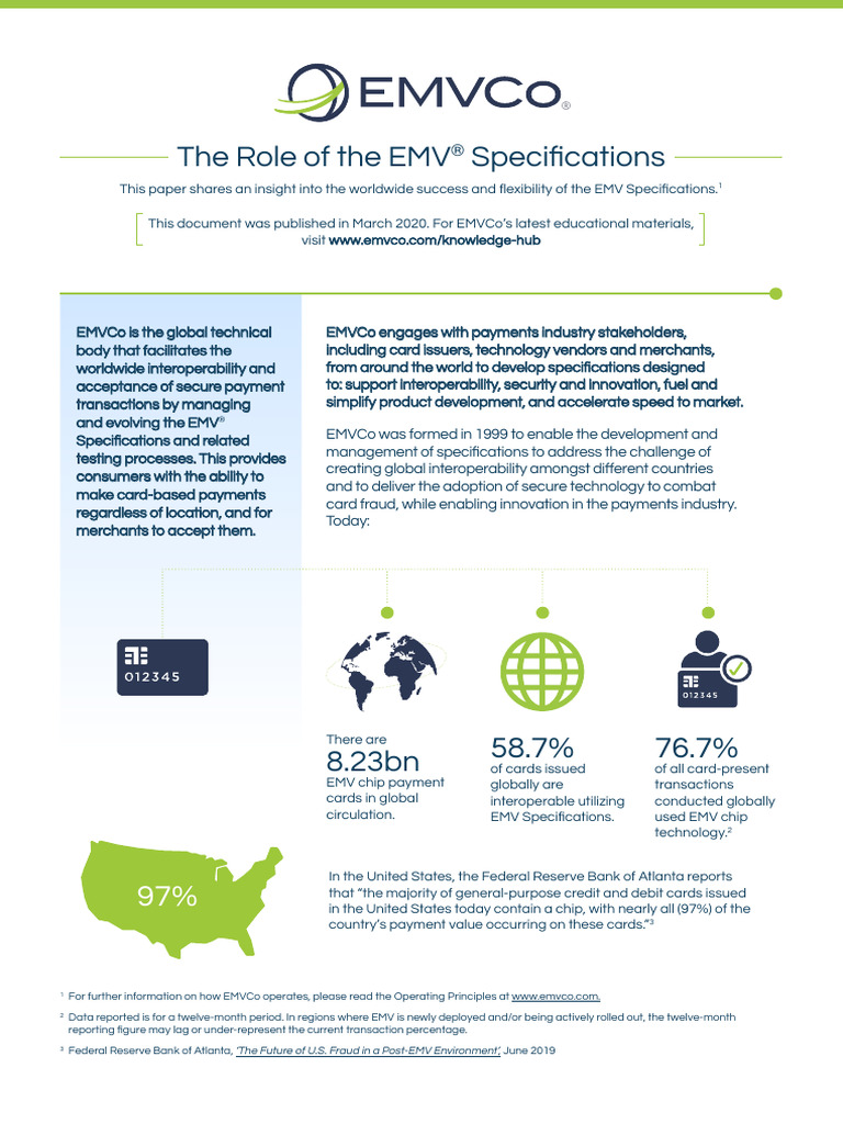 The Role of The EMV Specifications | PDF | Emv | Debit Card
