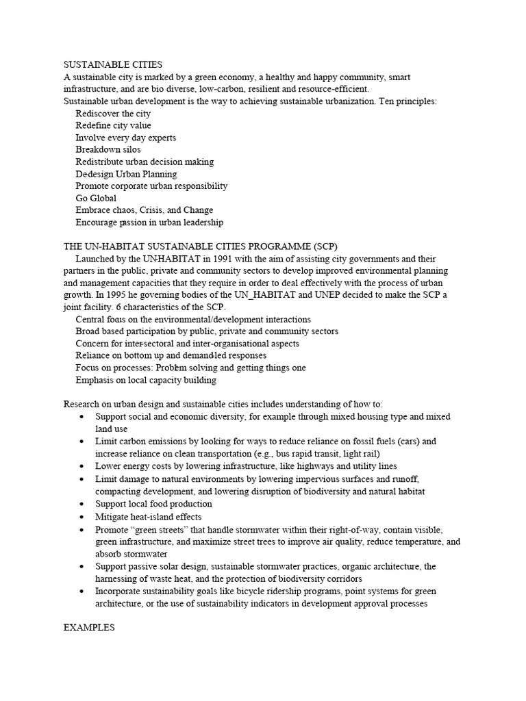 Sustainable Cities Program - Brief | PDF | Sustainable City ...
