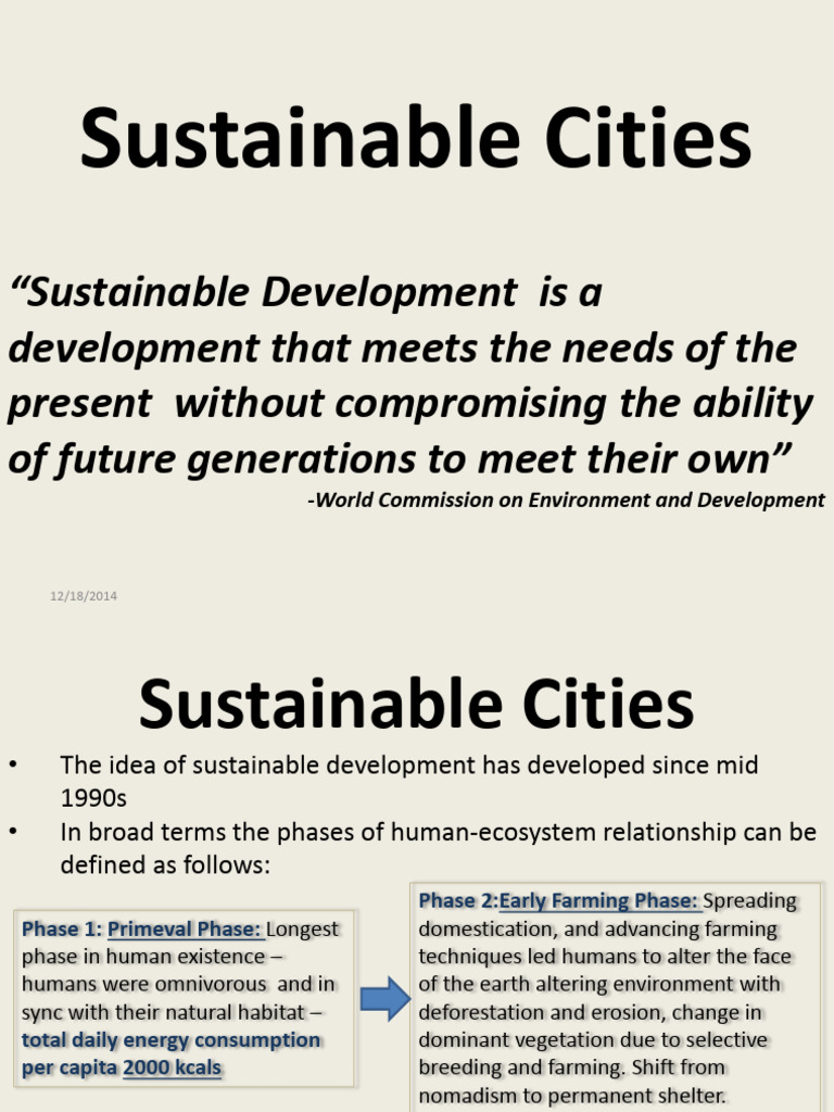 Sustainable Cities: Development Phases & Global Impact | PDF ...