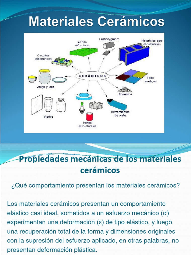 Materiales Cerámicos 2023 Propiedades Mecánicas | PDF | Deformación ...