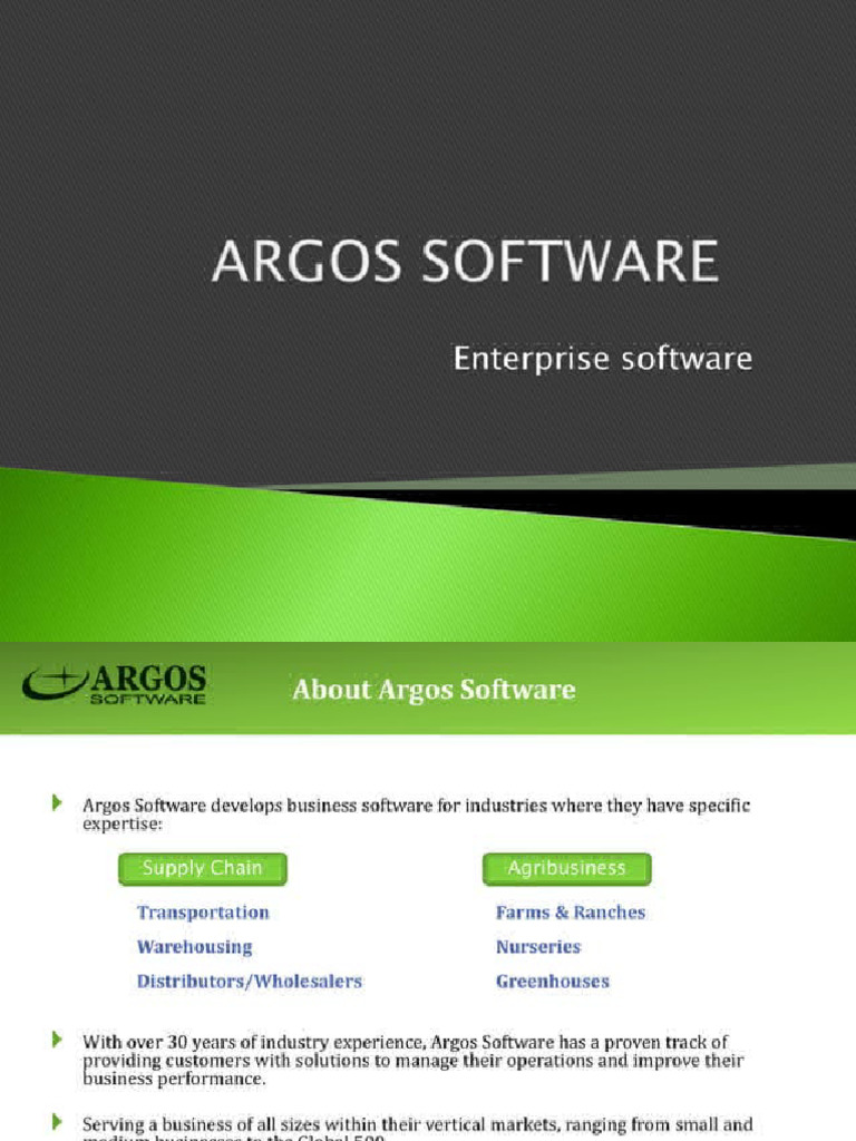 Introduction To Argos Software 13051467 - From - Search 3 | PDF