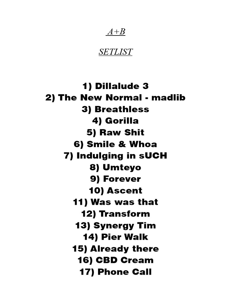 Setlist A+b | PDF