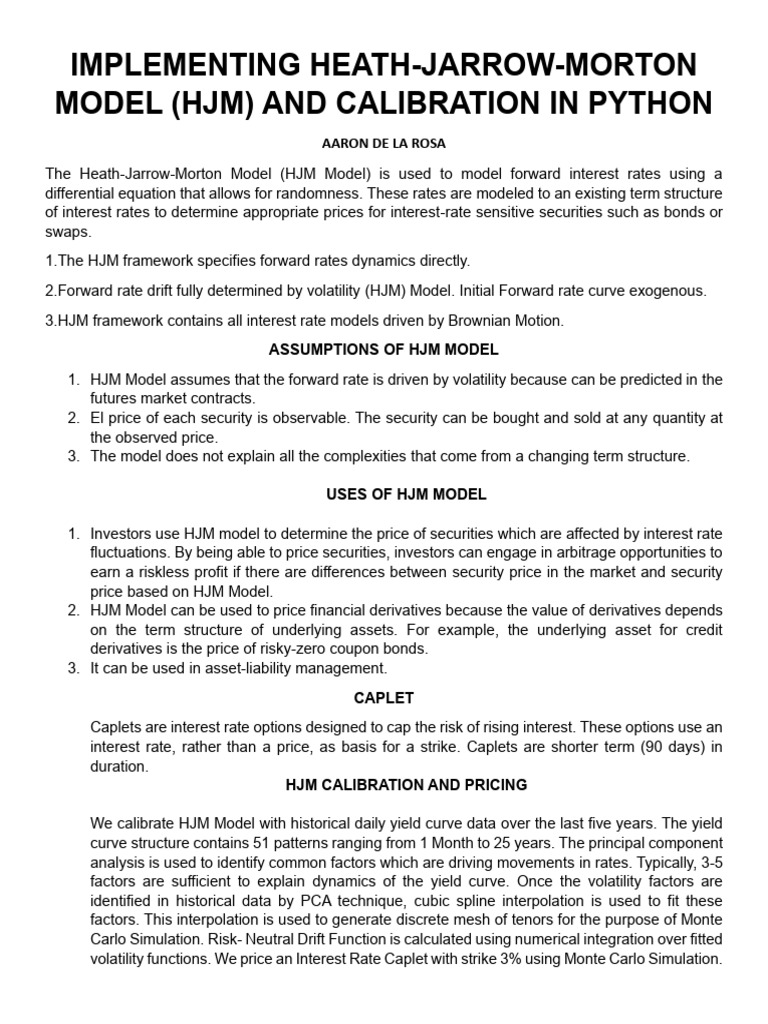 Implementing HJM Model in Python | PDF