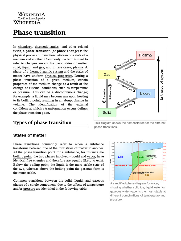 Phase Transition | PDF | Phase Transition | Phase (Matter)