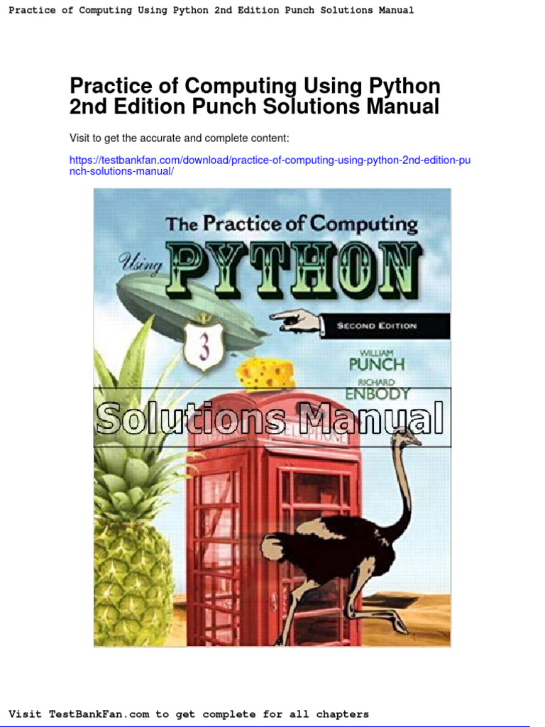 Practice Of Computing Using Python 2nd Edition Punch Solutions Manual Pdf Hand Superstitions