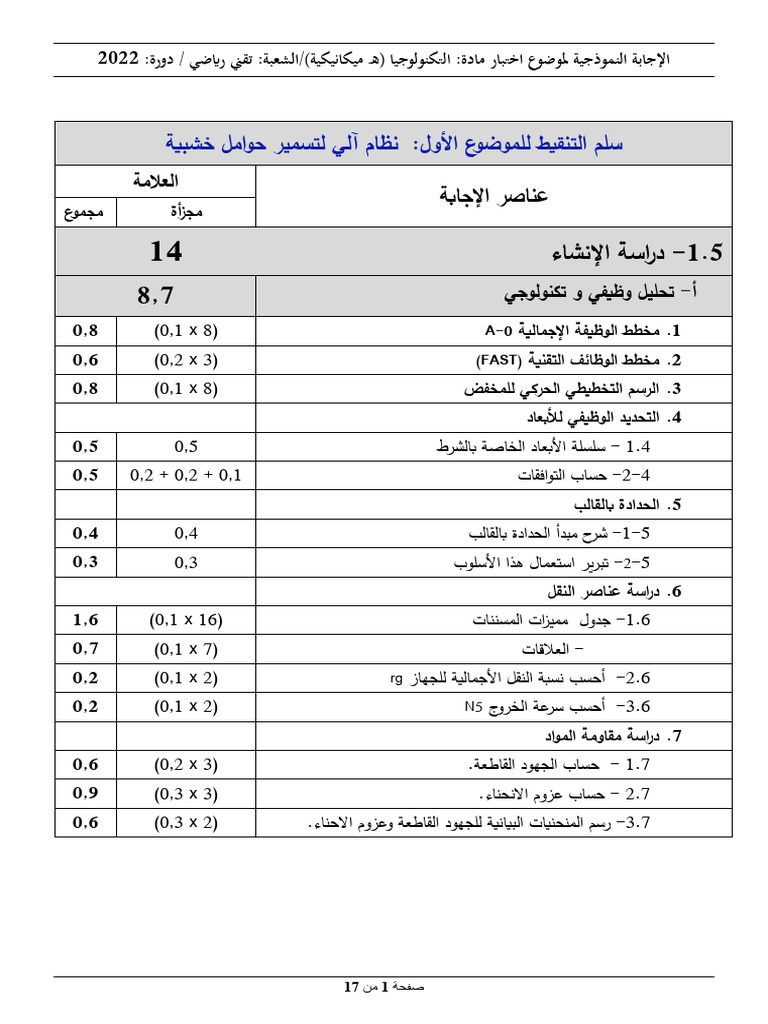 Correction Bac TCH G Mecanique 2022 | PDF