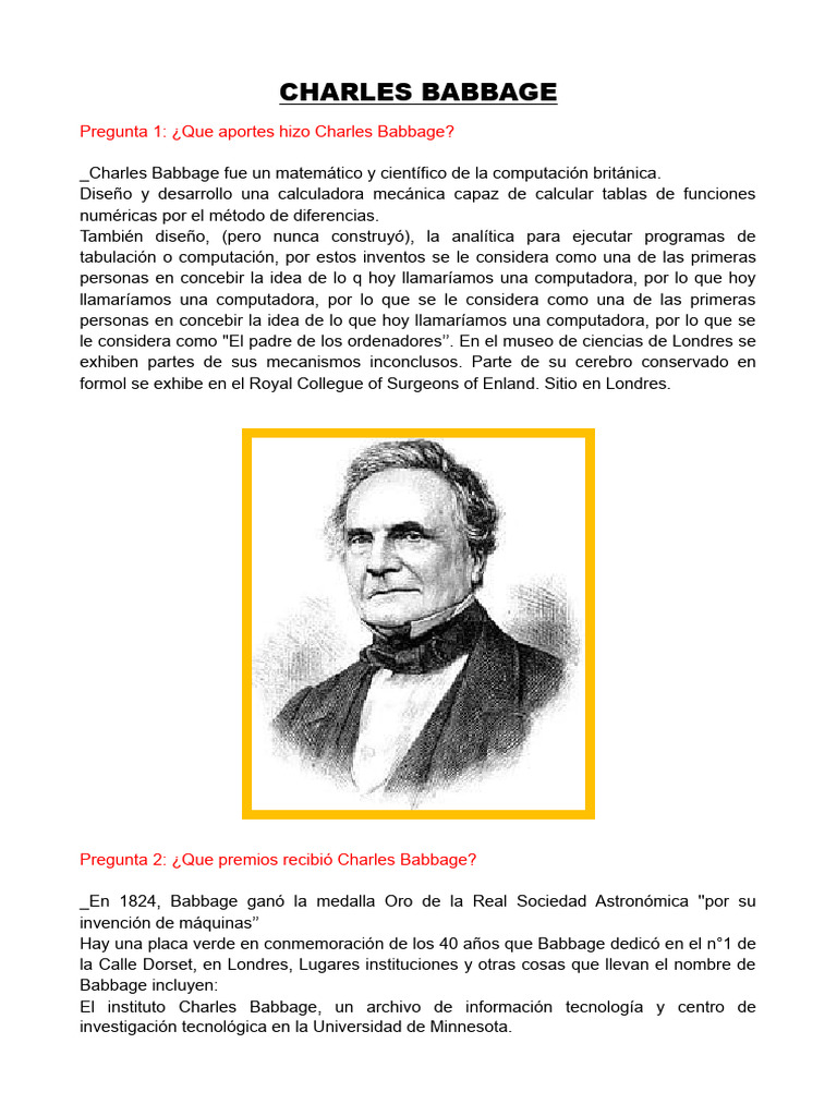 Charles Babbage | PDF | Science | Informática