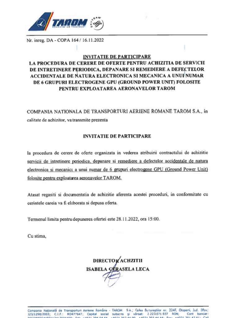 Invitatie de Participare | PDF