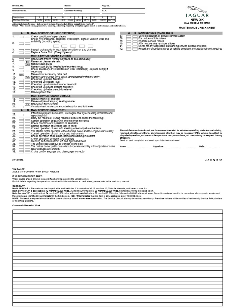 4.2 SERVICE SHEET | PDF | Vehicles | Car