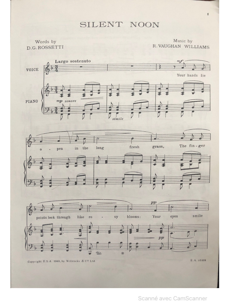 Silent Noon in F | PDF