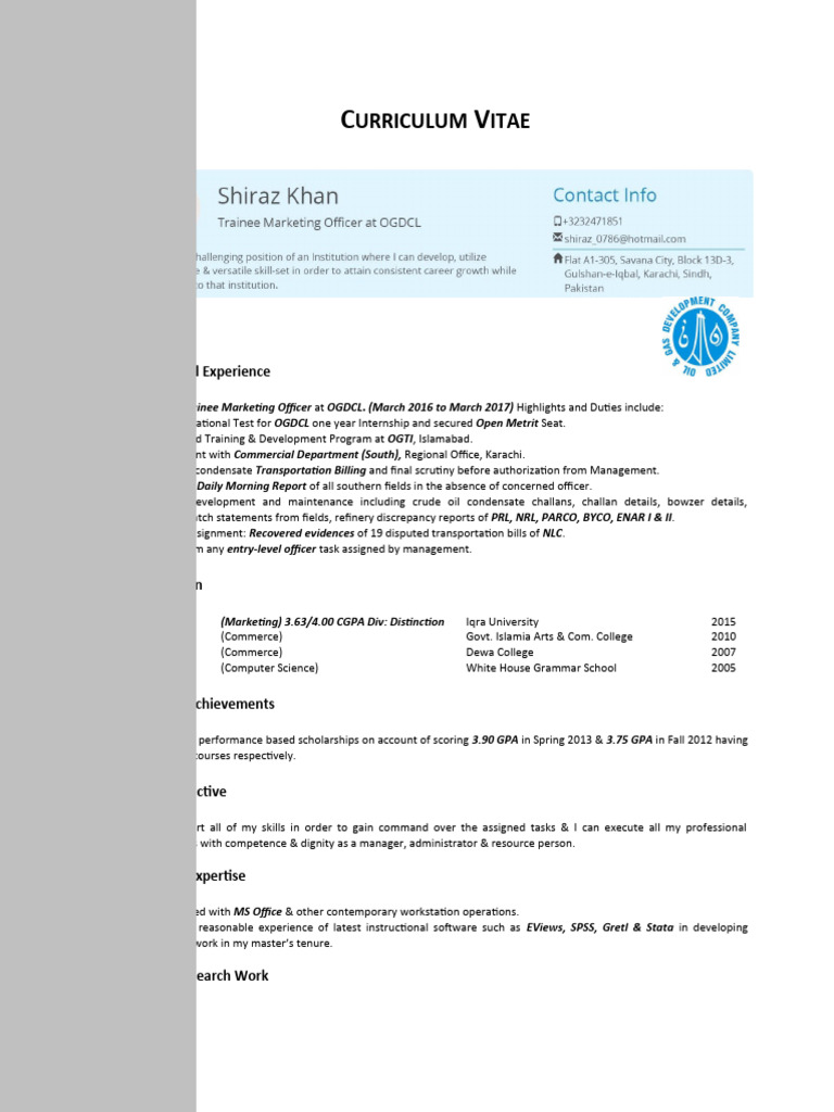 ShirazKhanResume | PDF | Karachi