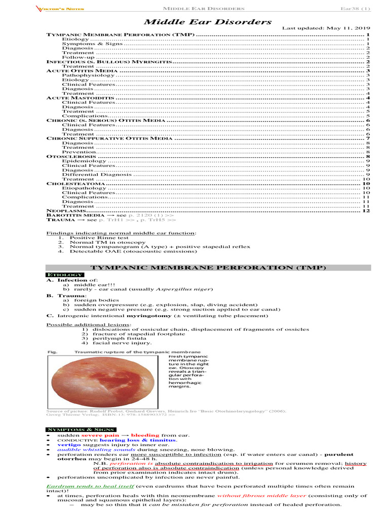 Ear38. Middle Ear Disorders | PDF | Ear | Human Head And Neck