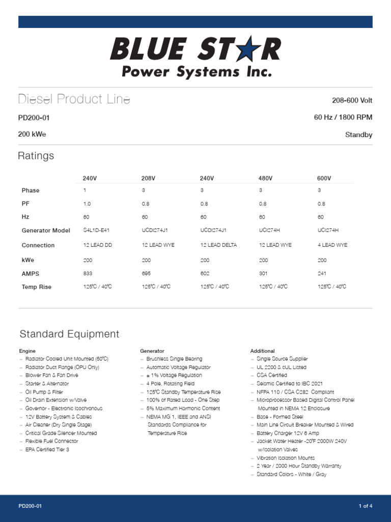 PD200-01 SpecSheet | PDF | Mains Electricity | Vehicle Technology