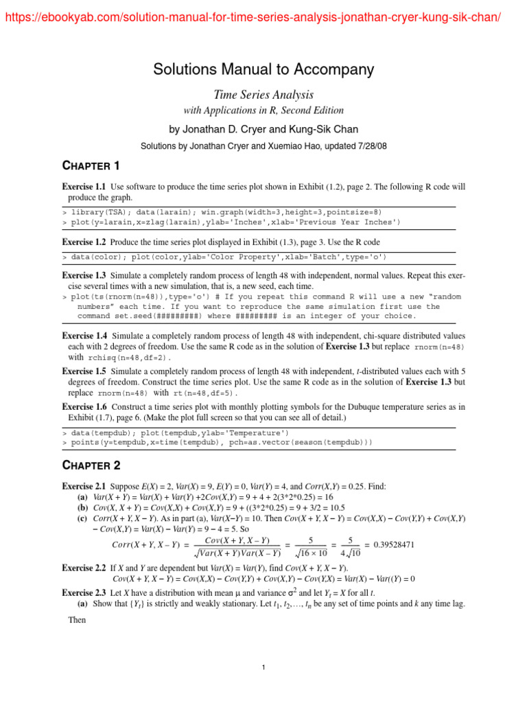 Time Series Solution | PDF | Stationary Process | Statistics