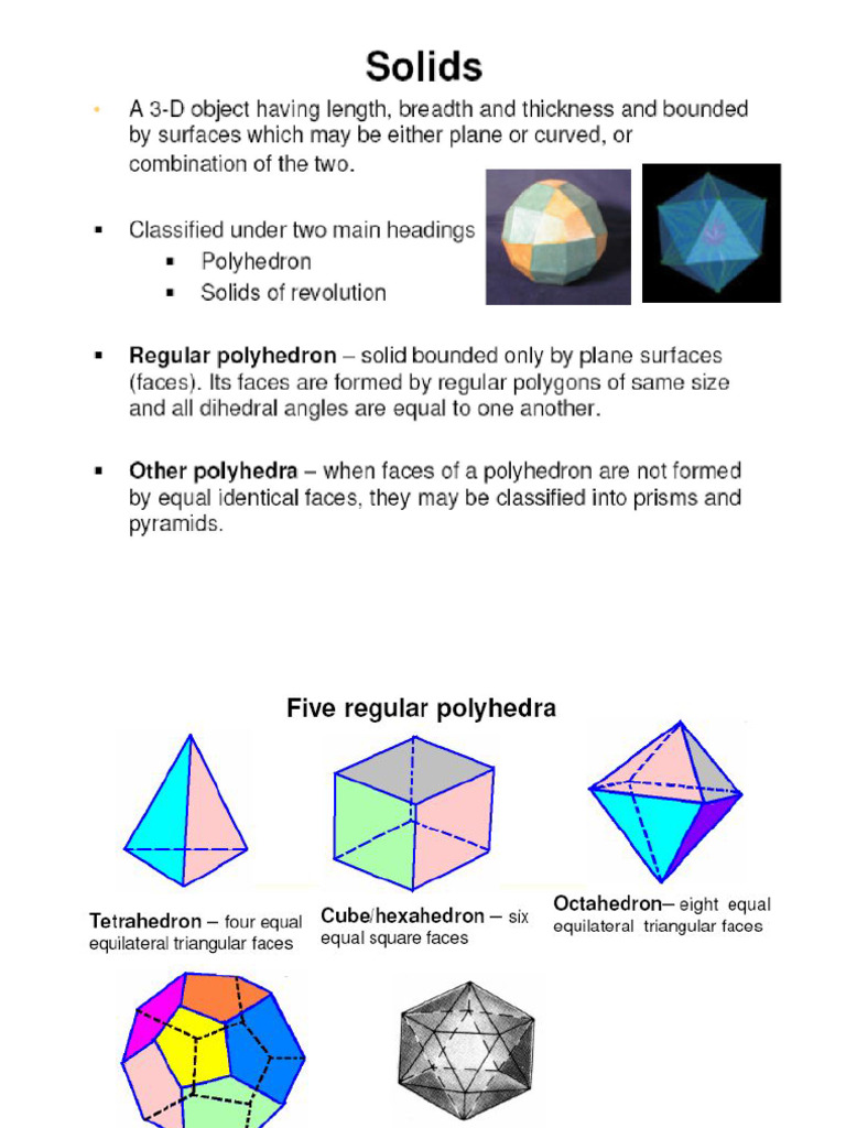 Solids | PDF | Tetrahedron | Euclidean Geometry