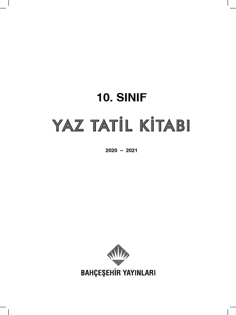 Sinif Yaz Tatil Kitabi 2020 2021 Sayfalar Silindi | PDF