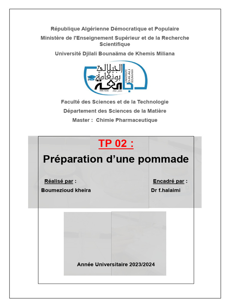 TP02 Préparation D'une Pommade | PDF