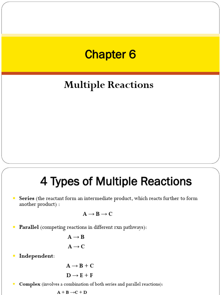 Chapter 6 (Multiple Reactions) | PDF Chapter 6 (Multiple Reactions) | PDF