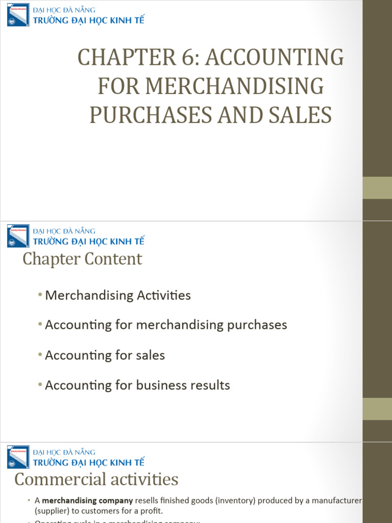 Chapter 6-Accounting For Merchandising Transactions | PDF | Debits And Credits | Inventory