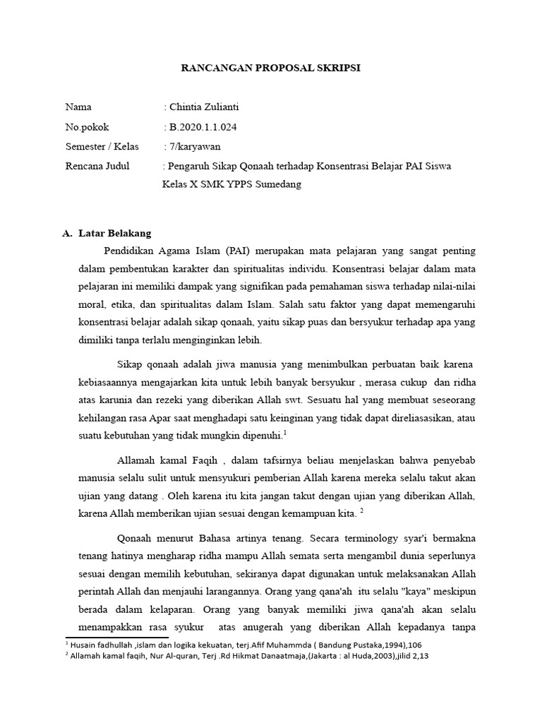 Rancangan Proposal Skripsi | PDF | Pengembangan Diri