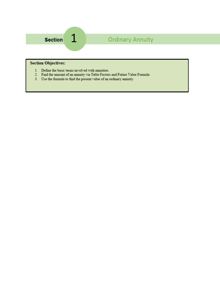 Understanding Ordinary Annuities | PDF | Present Value | Interest