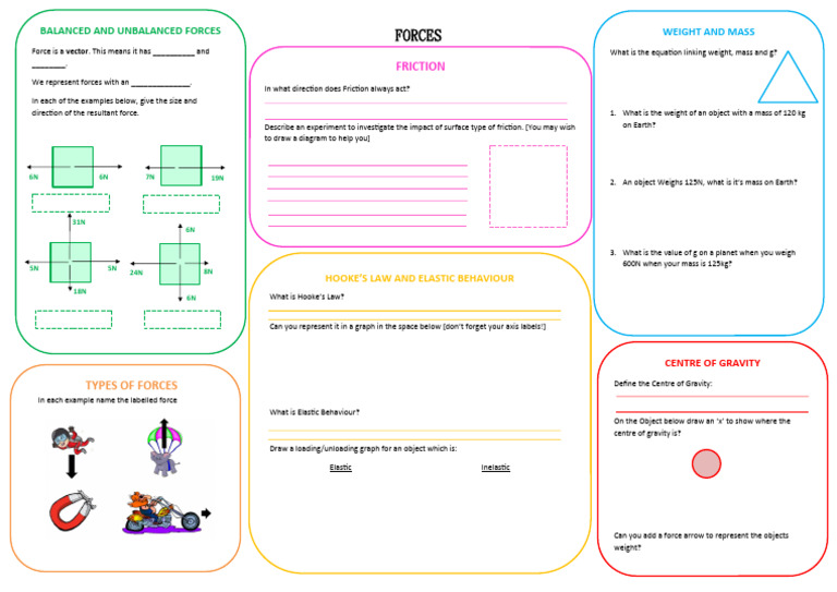 A. Fundamentals of Forces Revision Mat | PDF | Force | Weight